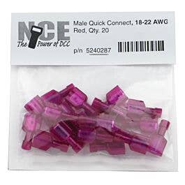 NCE - Male Quick Connect - Red pkg(20) - 524-287
