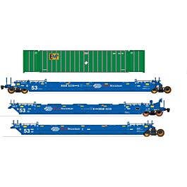 Intermount - Maxi IV 3-Unit Well Car Set Early with 53' Containers ...