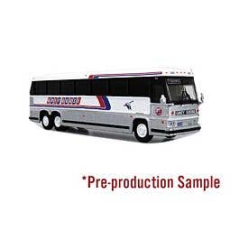 Iconic Replicas - MCI MC-12 Bus - Assembled - Grey Goose (silver, blue ...
