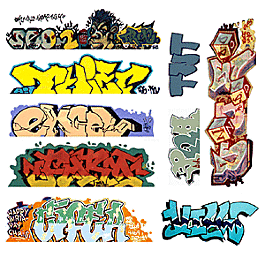 Blair Line - Mega Set Modern "Tagger" Graffiti Decals - #6 pkg(9) - 184 ...