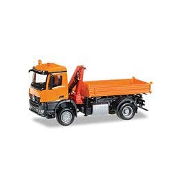 Herpa - Mercedes-Benz Arocs Low-Side Truck w/Hoist - Assembled ...