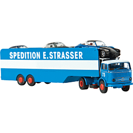 Brekina - Mercedes-Benz LPS 338 Tractor w/Auto Trailer - Assembled ...