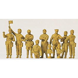 Preiser - Military (1:72) - Soviet Union WWII - Unpainted Figures - Tank Crewmen pkg(10 - 7 Full ...