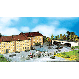 Faller - Military Base Set #1 - Kit - Guard Shack, Three-Stall Vehicle ...