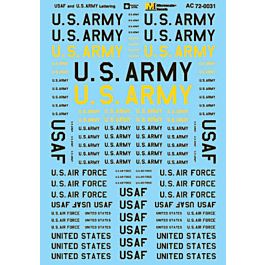 Microscale - Military Decal Set - USAF And U.S. Army Lettering - 460-720031