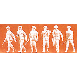 Preiser - Military - Former German Army WWII - Unpainted 1/35 Scale Figures - Walking Infantry ...