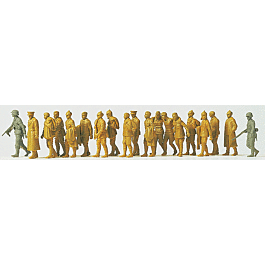 Preiser - Military - Former German Army WWII - Unpainted Figure Set - 2 Guards Escorting 17 ...