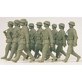 Preiser - Military - Former German Army WWII - Unpainted Figure Sets - Grenadiers Marching in ...
