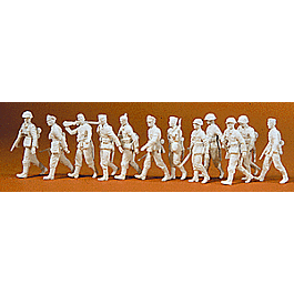 Preiser - Military - Former German Army WWII - Unpainted Figures - Walking Infantry pkg(12 ...