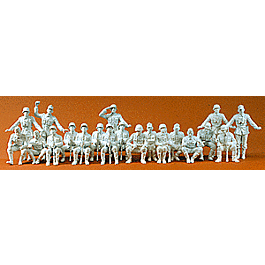 Preiser - Military - Former German Army WWII - Unpainted Figures - Mechanized Infantry pkg(20 ...