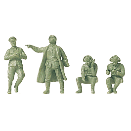 Preiser - Military - Former German Army WWII - Unpainted Figures - General, Runner & Radio ...