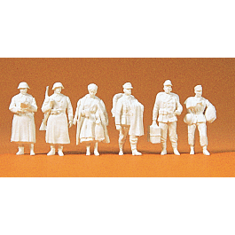 Preiser - Military - Former German Army WWII - Unpainted Figures - Home Leave pkg(6) - 590-16542