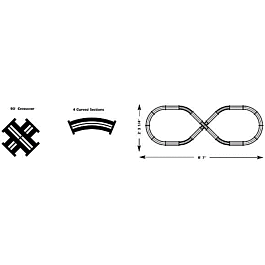 Lionel - O-27 Gauge Track System - 3-Rail - Figure 8 Add-On Includes 4 ...