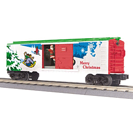 MTH - Operating Boxcar with Signal Man - Christmas - 507-3079261