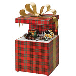Mr Xmas - Pop Up Music Box - Wrapped Christmas Gift w/Animated Scene ...