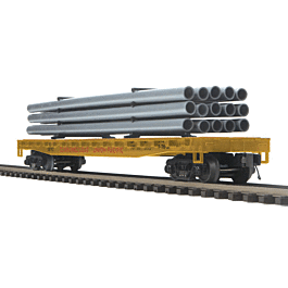 MTH - Premier Flatcar w/Pipe Load - 3-Rail - Ready to Run - Union ...