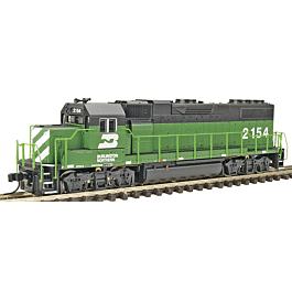 Walthers - PROTO N Diesel EMD GP38-2 w/88" Low Nose - Powered - Burlington Northern #2154 (green ...