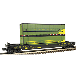 MTH - RailKing Husky Stack Car - John Deere - 507-3076171
