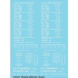 Tichy - Railroad Decal Set - Generic 50', 70 and 100-Ton Steel Boxcar ...