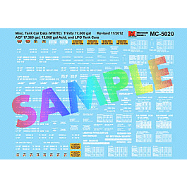 Microscale - Railroad Decal Set - Acid & LPG Tank Car Data Trinity ...