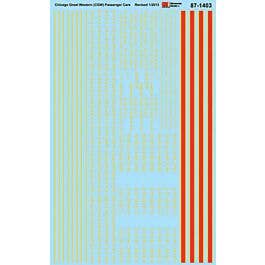 Microscale - Railroad Decal Set - Chicago Great Western CGW Passenger ...