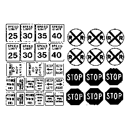 Country Trains - Road Signs - Speed Limit, Railroad Crossing, Stop ...