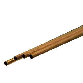 K & S - Round Brass Tube - .08" 2mm OD 0.225mm Wall x 300mm Long pkg(4 ...