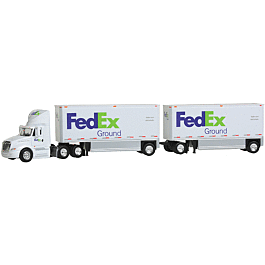 TnS - Semi Truck Prostar Day Cab w/Drop-Deck Double Van Trailers ...