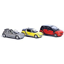 Busch - Smart Car Set - 1 Each Forfour (red), Roadster (yellow ...