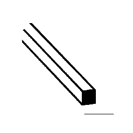 Plastruct - Styrene Rod - Square - .010 x 10" Long pkg(10) - 570-90709