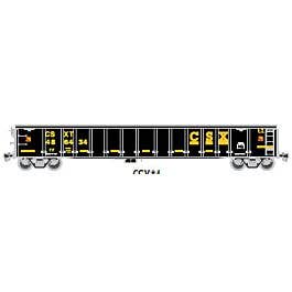 Atlas - Thrall 2743 Covered Gondola - Ready to Run - Master(R) - CSX #486434 (black, yellow ...