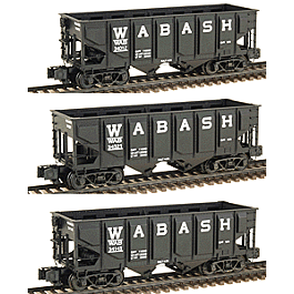 S Helper - Two-Bay Panel Side Hopper Set 3-Car #4 - Wabash - 641-998