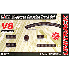 Kato - Unitrack V8 Set - 90-Degree Crossing Track Set - 381-208671