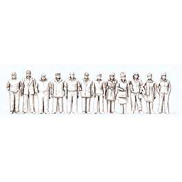 Preiser - Unpainted Standing People - 6 Men & 6 Women - 590-74091