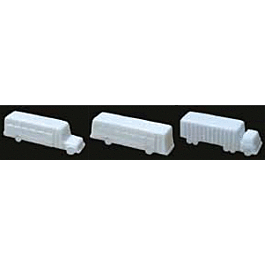 JTT - Vehicle Set - Unpainted White Styrene - School Bus, City Bus ...