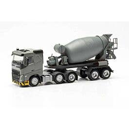 Herpa - Volvo FH Tractor with Concrete Mixer Trailer - Assembled - Gray ...