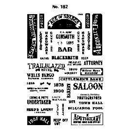 Microscale - Western Cowtown Signs - Set #1; Saloon, Gunsmith, Bank ...