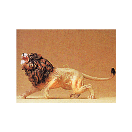 Preiser - Wild Animal Figures, 1/24 - 1/25 Scale - Lion Charging w ...
