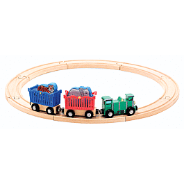 Melissa&D - Wooden Zoo Animal Train Set - 488-643