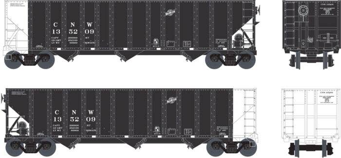 Bowser - 100-Ton 3-Bay Hopper - Ready to Run - Executive Line - Chicago & North Western #135217 ...