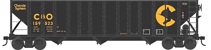 Bowser - 100-Ton 3-Bay Open Hopper - Ready to Run - Executive Line - Chessie C&O #159728 (black ...