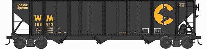 Bowser - 100-Ton 3-Bay Open Hopper with Coal Load - Ready to Run - Chessie System WM #188912 ...