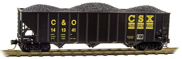 MicroTrain - 100-Ton 3-Bay Ribside Open Hopper w/Coal Load - Ready to ...