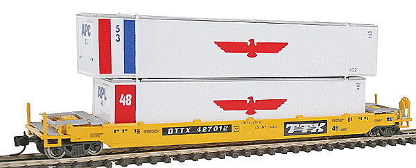 Con-Cor - 125-Ton Husky Stack Intermodal Well Car w/Containers - TTX ...