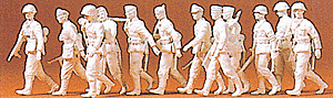 Preiser - 1/72 Military - Former German Army WWII - Unpainted Figures - Walking Infantry pkg(12 ...