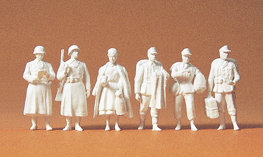 Preiser - 1/72 Military - Former German Army WWII - Unpainted Figures - Home on Leave pkg(6 ...