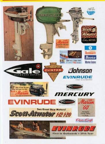 JL Innov - 1940s-1960s Boat & Motor Signs - pkg(46) - 361-264