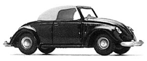 Busch - 1949 Volkswagen Beetle Convertible - Assembled - Top Up - 189-46702