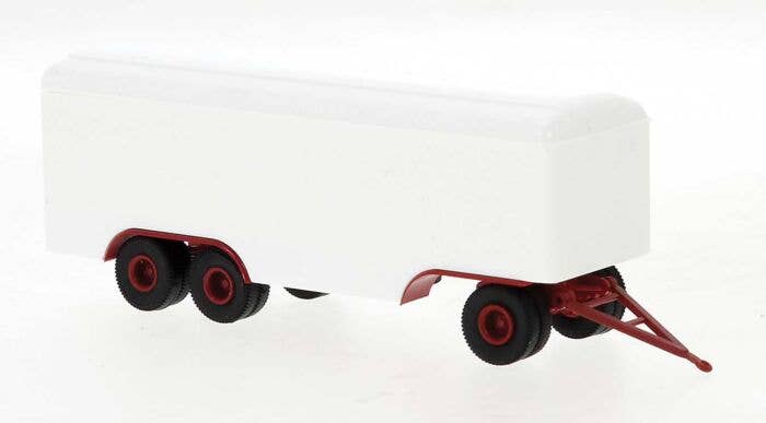 Brekina - 1950s 3-Axle Van Trailer - Assembled - White, Red - 175-55309