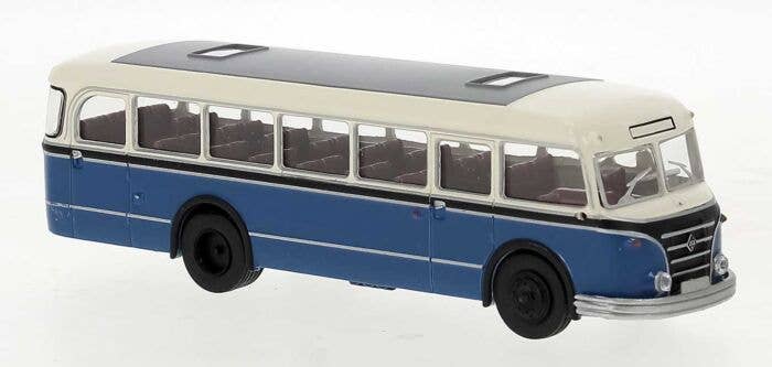 Brekina - 1953 IFA H 6 B Bus - Assembled - Ivory, Blue - 175-59854